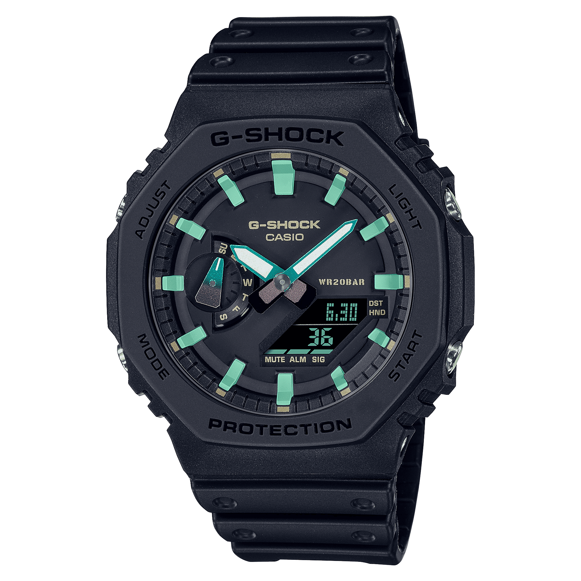 CASIO G-SHOCK GA-2100RC-1ADR Black Rusted Ana-Digi Dial Black Resin ...
